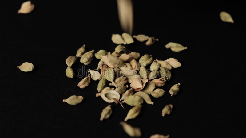 Cardamom Falls on a Black Background. Stock Video - Video of restaurant ...