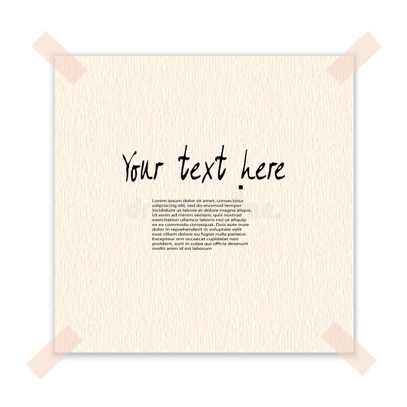 Cardboard Banner Pasted by an Adhesive Tape Stock Vector - Illustration ...