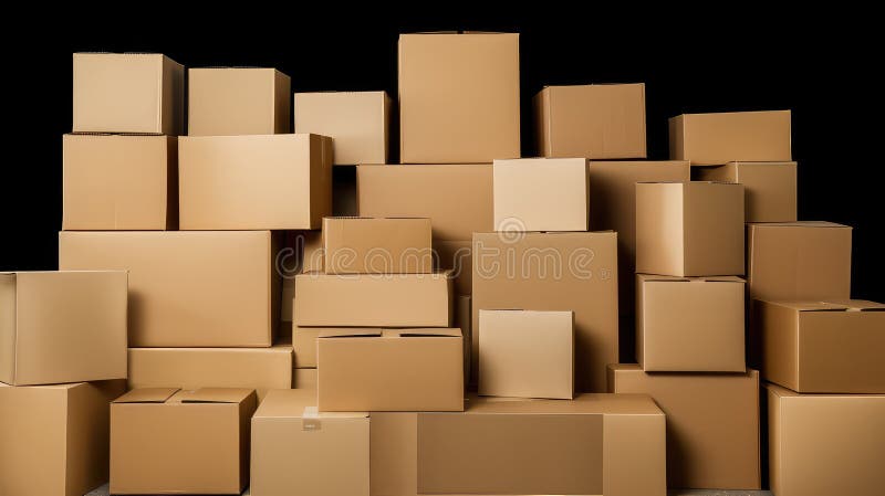 Cardboard blank boxes stock illustration. Illustration of space - 336205767