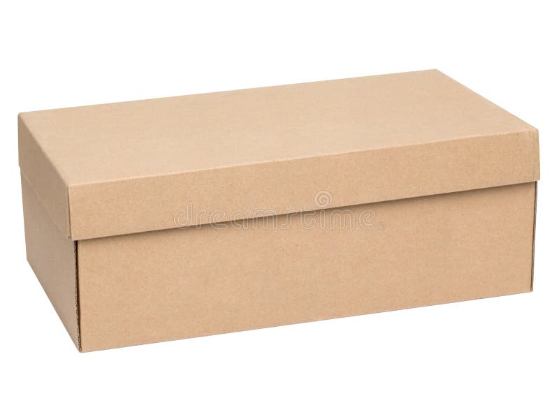 Closed Thin Cardboard Box on White Stock Photo - Image of carton, post ...
