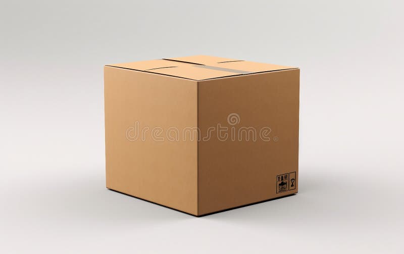 Cardboard Box Alone on Transparent -Generative Ai Stock Illustration ...