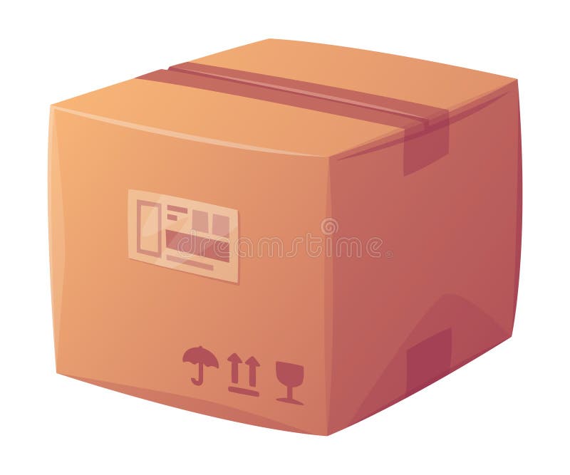 Cardboard Box As Paper Packaging Container Vector Illustration Stock ...