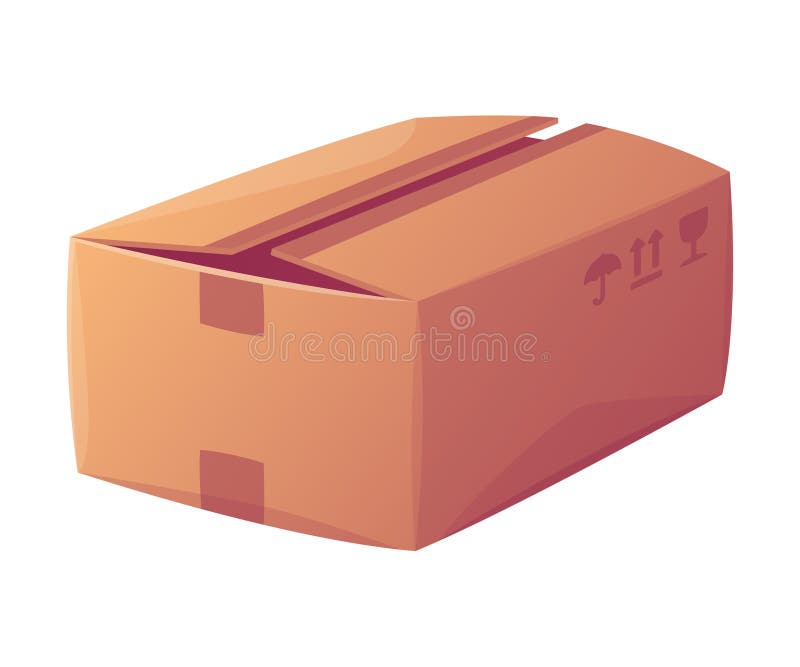 Cardboard Box As Paper Packaging Container Vector Illustration Stock ...