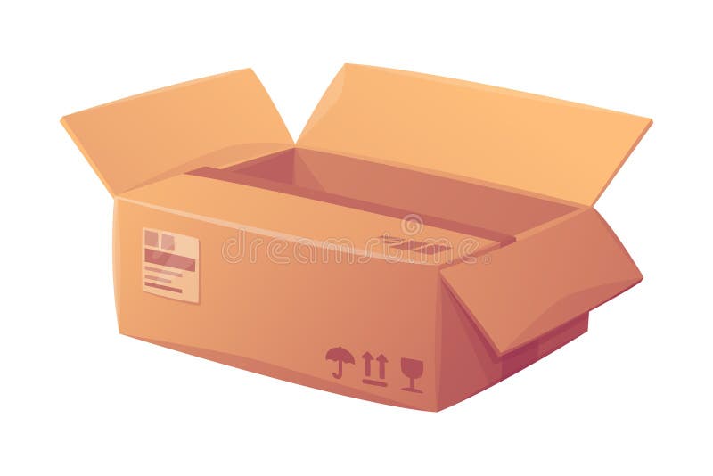 Cardboard Box As Paper Packaging Container Vector Illustration Stock ...