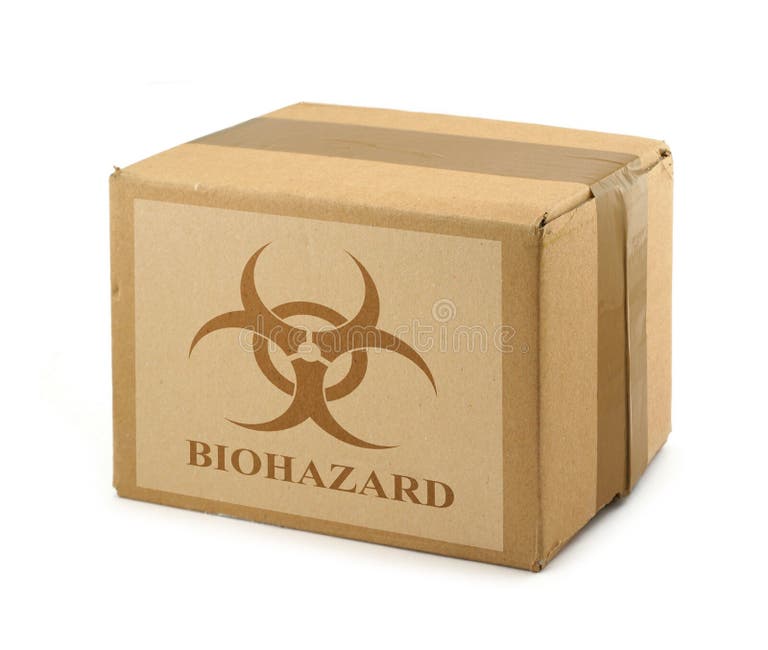 Cardboard Box with Biohazard Symbol #2 Stock Photo - Image of carton ...