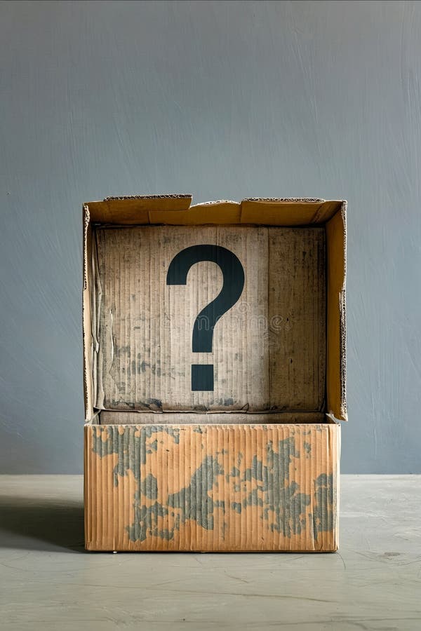 A Cardboard Box with a Black Question Mark on it. Generative AI Stock ...