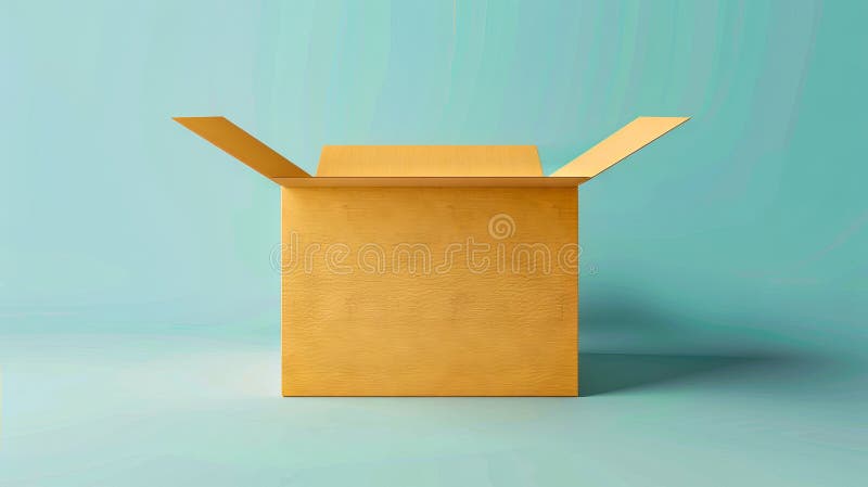 A Cardboard Box on a Blue Background Stock Image - Image of package ...