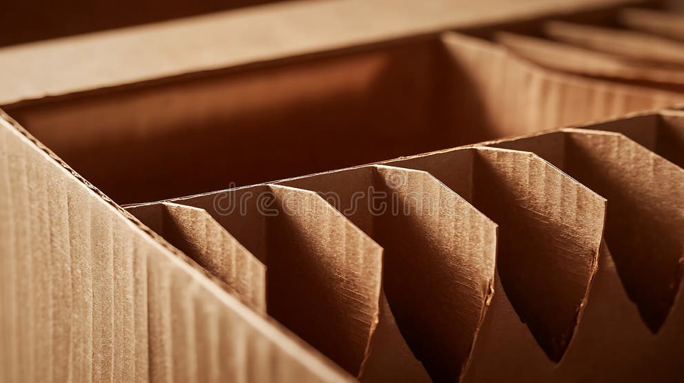 A Cardboard Box with a Brown Interior and a White Interior Stock ...