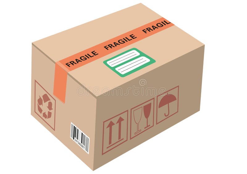 Cardboard Box Carton Container Closed Parcel Box Package with Handling ...