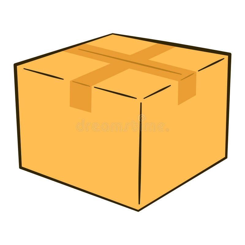 Cardboard box. Cartoon stock vector. Illustration of carton - 297508298