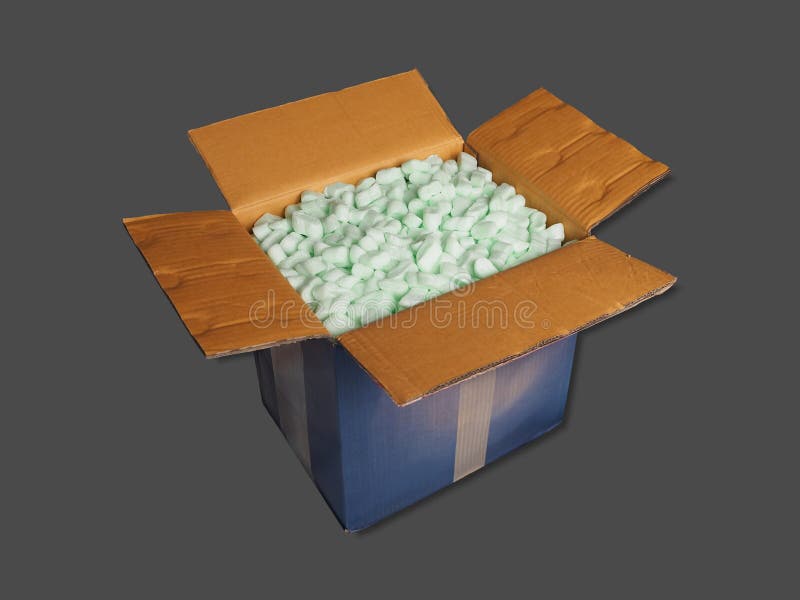 Cardboard box with chips stock image. Image of packaging - 374426299
