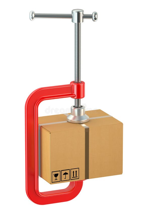 Cardboard box in the clamp stock illustration. Illustration of isolated ...