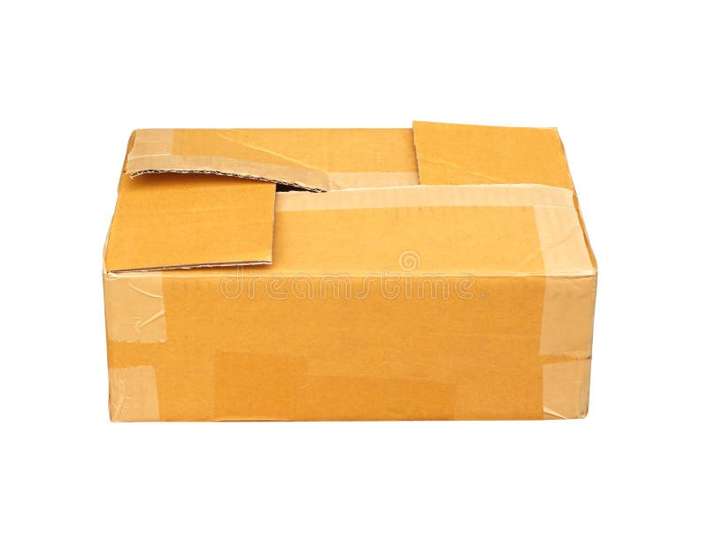 Cardboard Box Closed Isolated on White Background , Clipping Path Stock ...