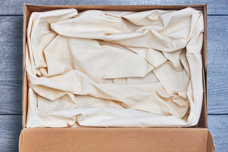 Cardboard Box with a Cloth Inside for a Pet Stock Image - Image of long ...
