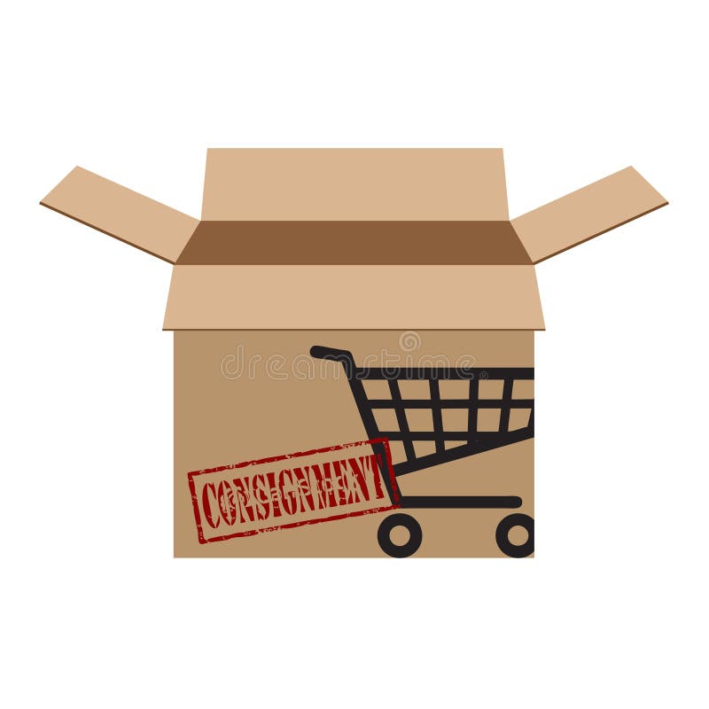 Cardboard Box for Consignment Stock Vector - Illustration of load ...