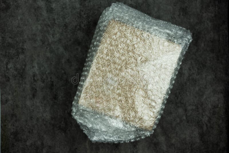 Cardboard Box Covered with Bubble Wrap Packaging Protection Stock Image ...