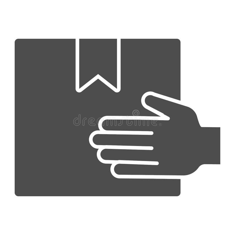 Cardboard Box Delivering Hand Holding Solid Icon, Delivery and ...