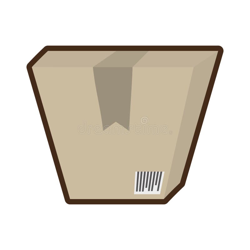 Cardboard Box Delivery Pictogram Stock Illustration - Illustration of ...