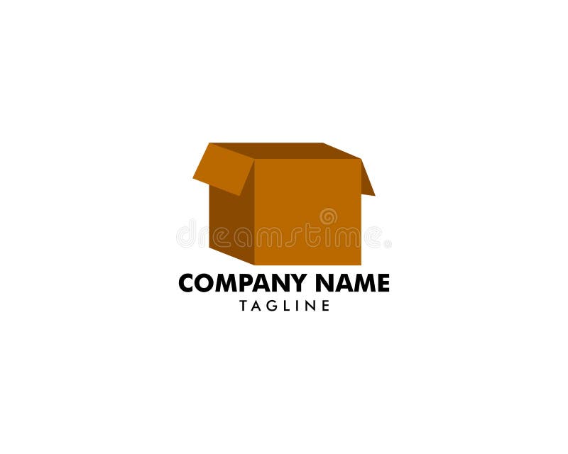 Set of Cardboard Box Design Logo Template Vector Illustration Stock ...
