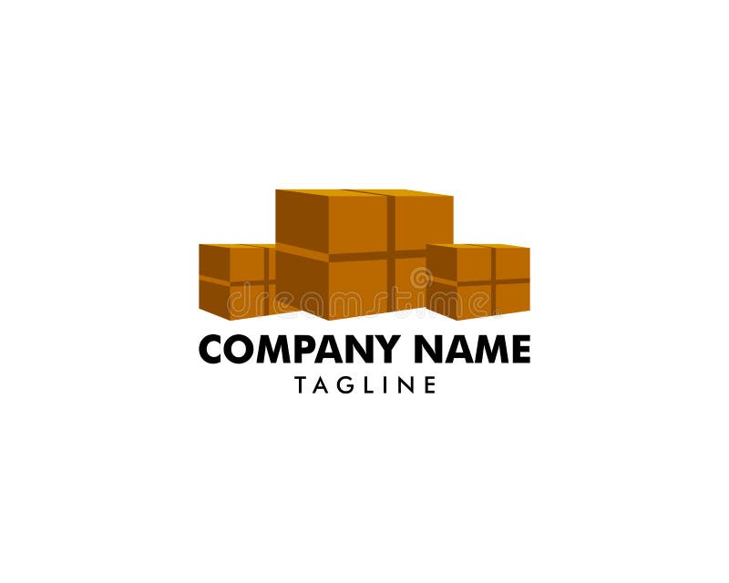 Cardboard Box Design Logo Template Vector Illustration Stock Vector ...