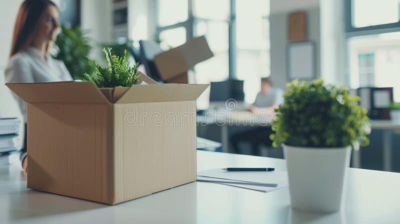The Cardboard Box on Desk. AI Generated Stock Image - Image of office ...