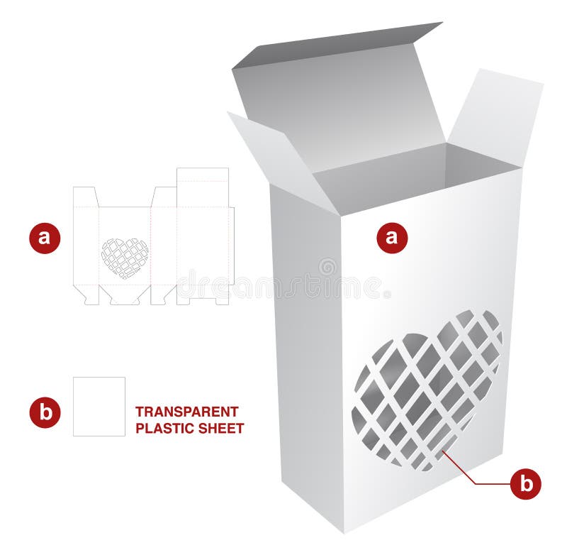 Cardboard Box Die Cut Template Design Stock Vector - Illustration of ...