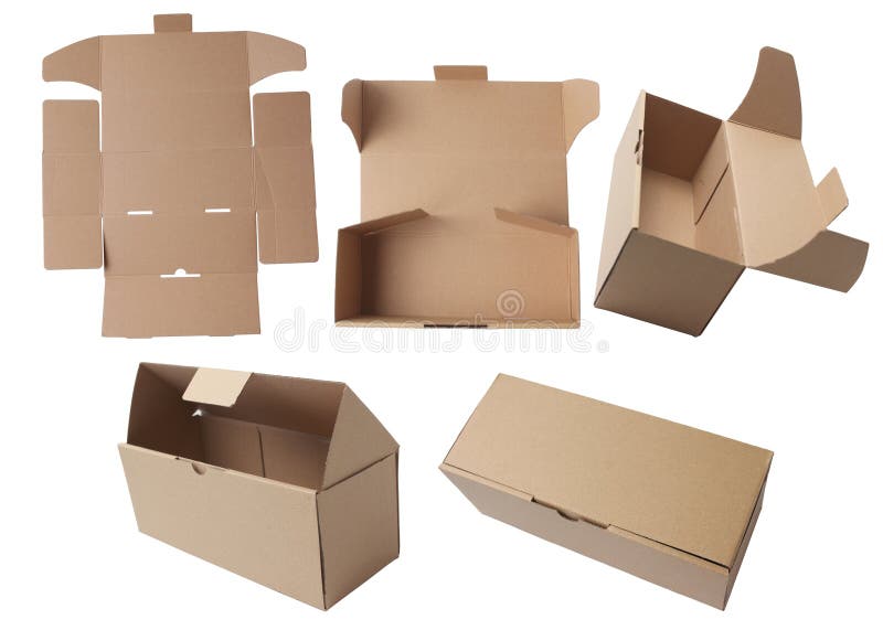 Cardboard Box Die-line Die-cut Mock Up Template, Cut Out Stock Photo ...