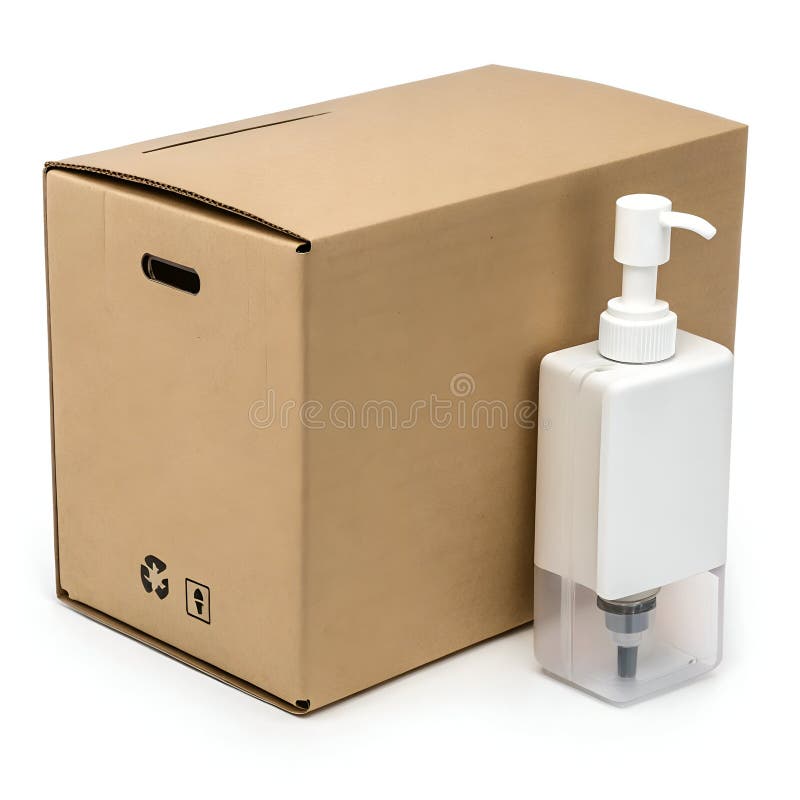 Cardboard Box with Dispenser Stock Illustration - Illustration of ...