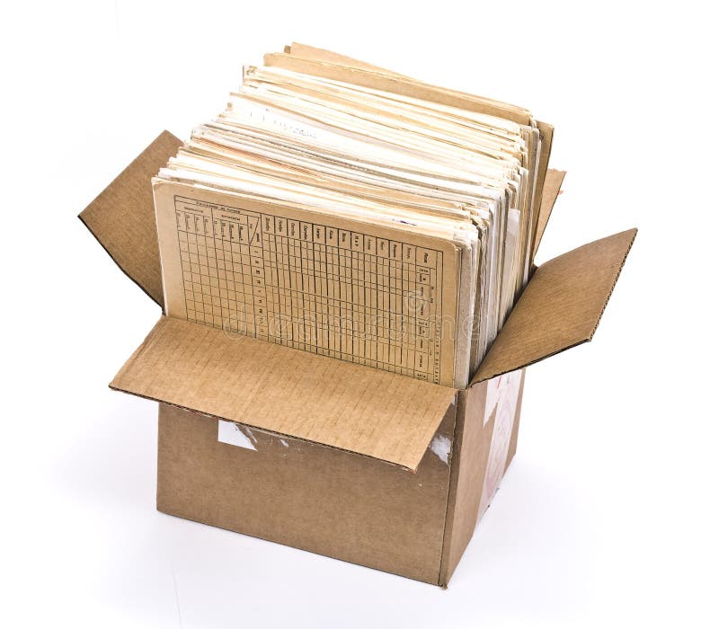 Cardboard box of document stock photo. Image of file - 12978378