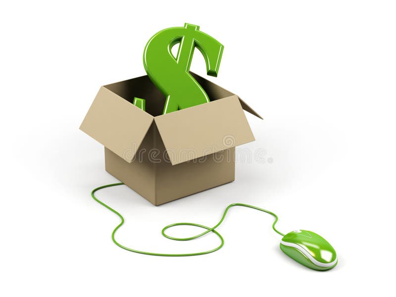 Cardboard Box with Dollar Sign. Stock Illustration - Illustration of ...