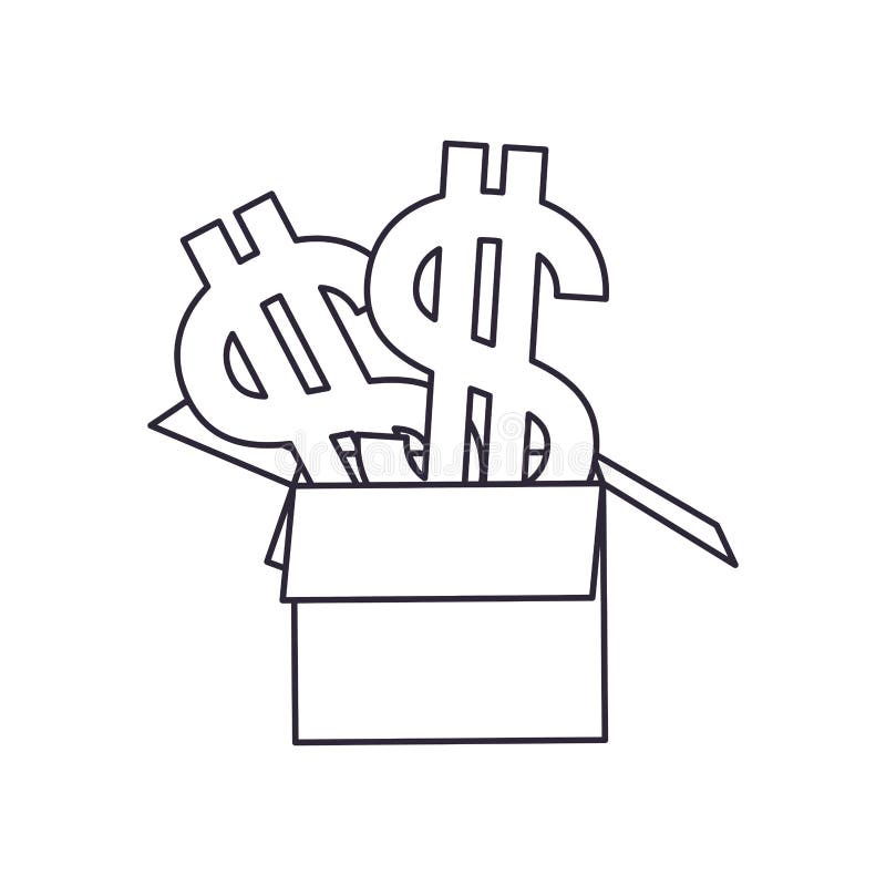 Cardboard Box with Symbol of Dollar and Trophy Stock Vector ...