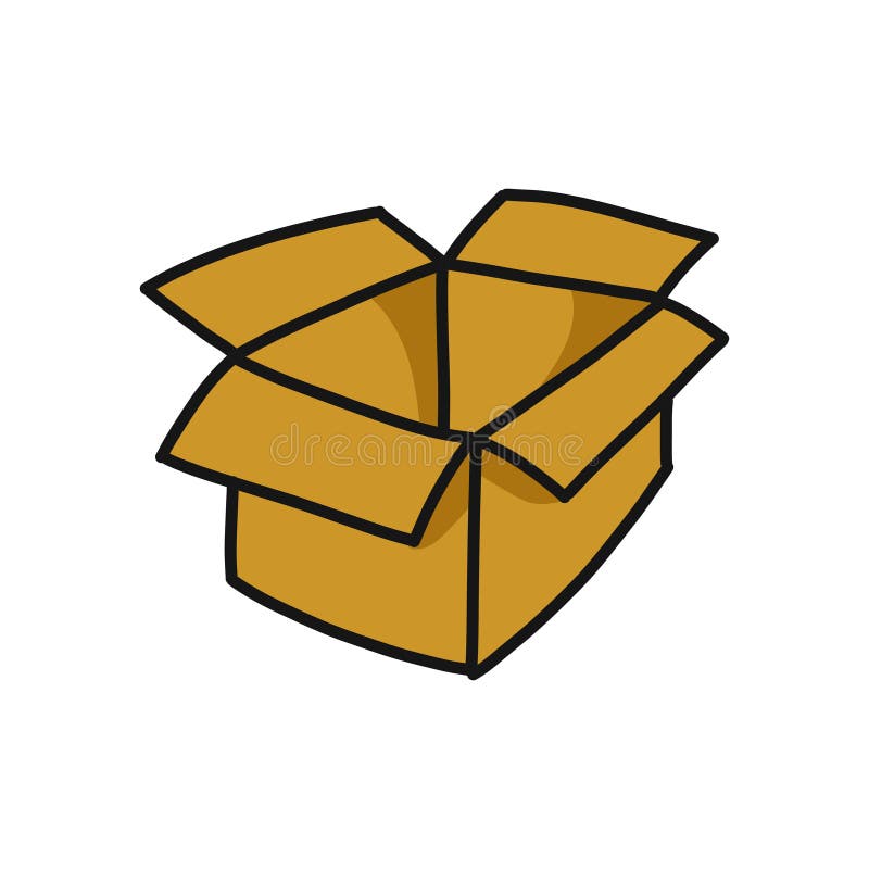 Cardboard Box Doodle Icon, Vector Illustration Stock Illustration ...
