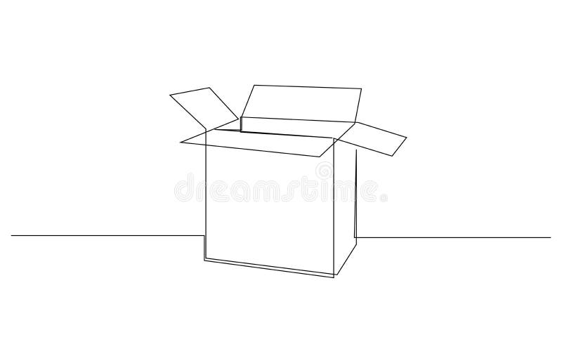 Cardboard Box Line Drawing Stock Illustrations – 2,196 Cardboard Box ...