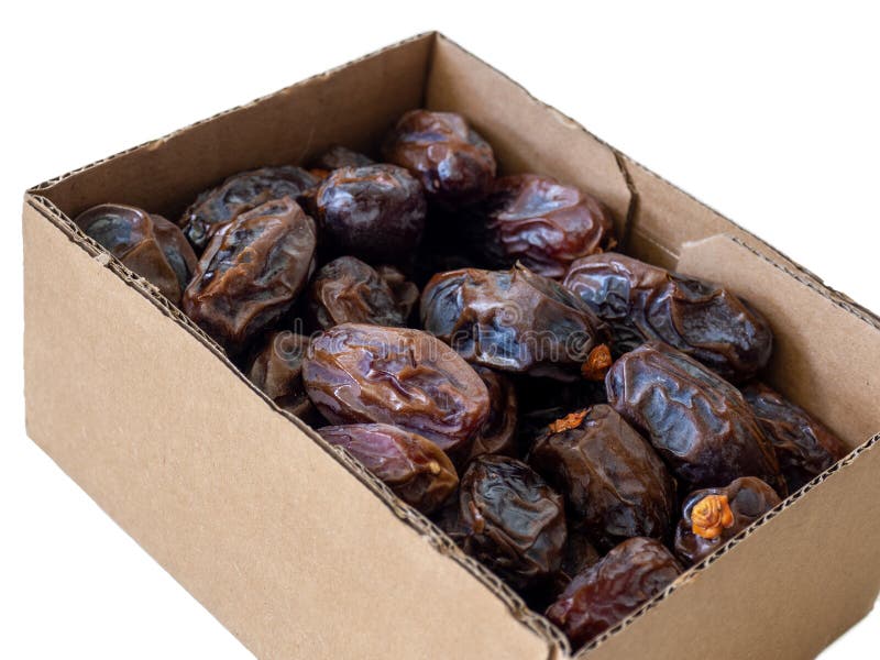 Cardboard Box with Dried Dates Stock Image - Image of nature ...