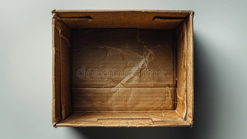 Cardboard Box is Empty and Has a Worn Look To it Stock Image - Image of ...