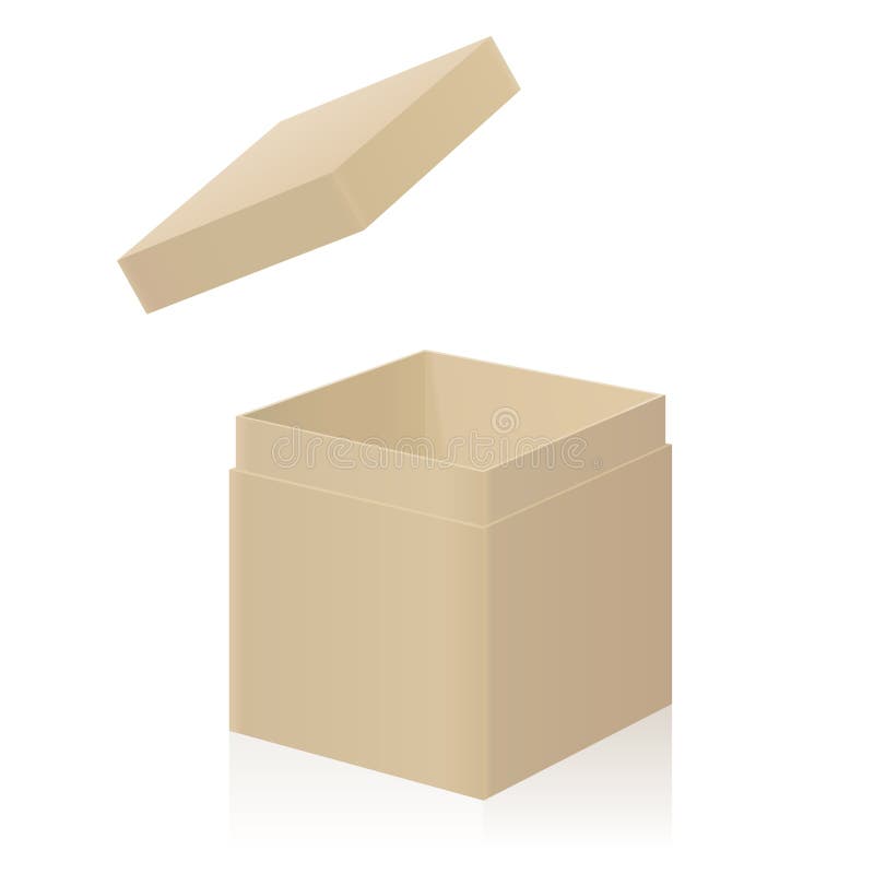 Cardboard Box with Extra Open Lid To Put on Stock Vector - Illustration ...