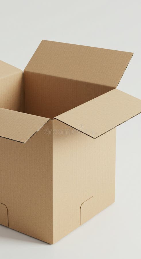 A Cardboard Box with Flaps Open, Made of Brown Corrugated Paper. it Has ...