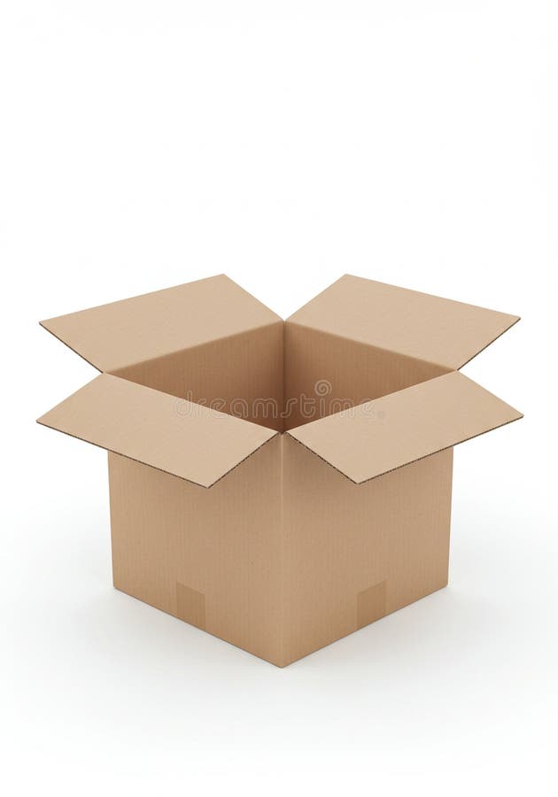 Cardboard Box with Flaps Open, Revealing Empty Interior. Constructed ...