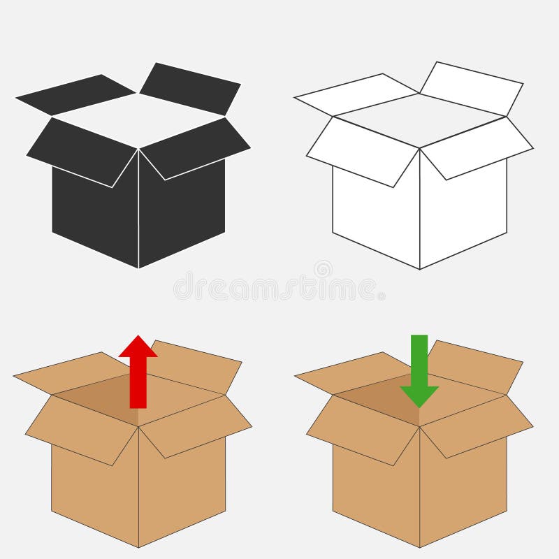 Cardboard box stock vector. Illustration of business - 87776123