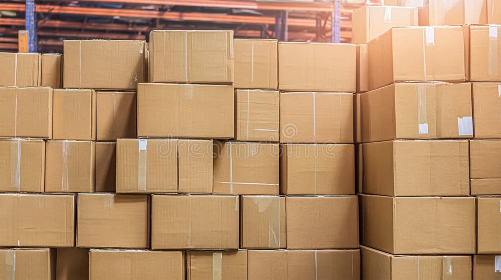 Cardboard Box Front Side with in Stock Stock Image - Image of shipping ...