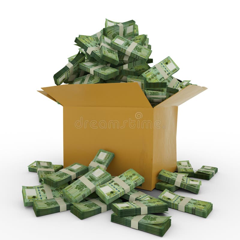 Stack of Lebanese Pound Notes Isolated on White Background Stock ...