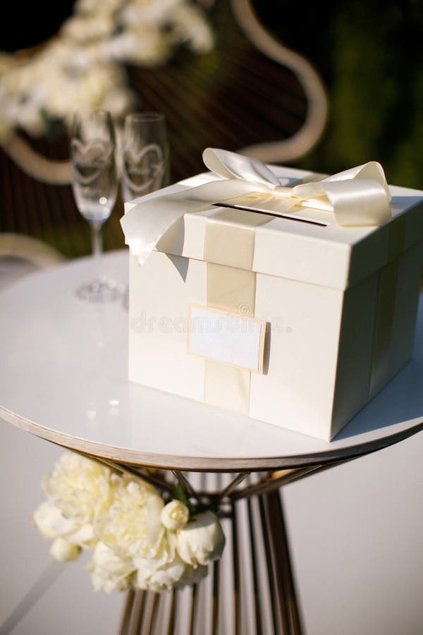 Cardboard Box for Gifts at the Wedding Ceremony Stock Photo - Image of ...