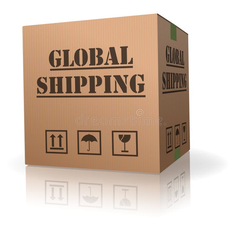 Cardboard Box Global International Order Shipping Stock Illustration ...