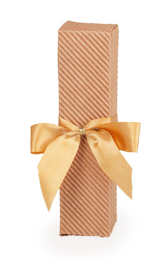 Cardboard Box with Gold Bow Stock Photo - Image of beautiful ...
