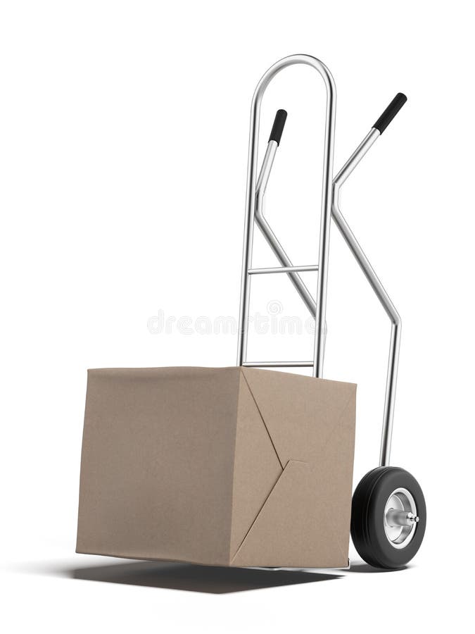 Logistics, Shipping and Delivery Concept. Cardboard Box with Wheels ...