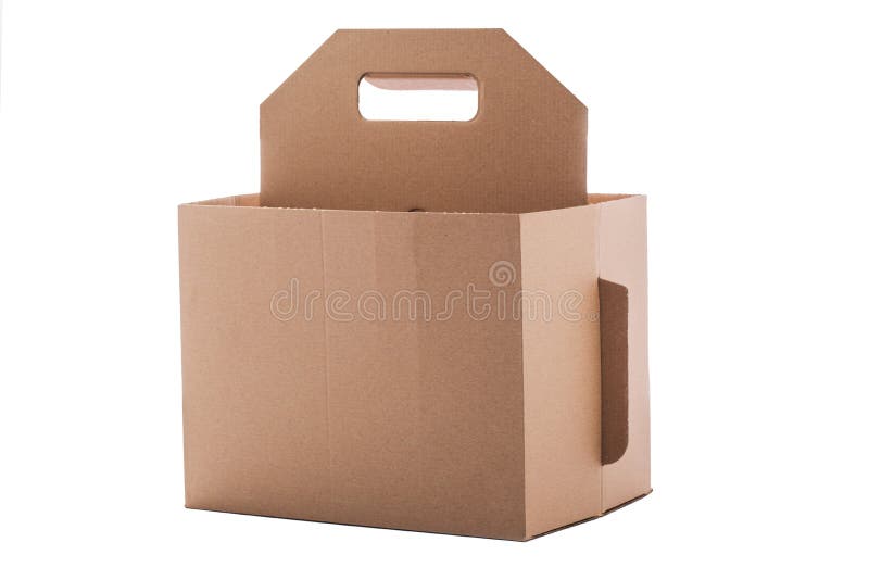 Cardboard box with handle stock photo. Image of deliver - 63466968