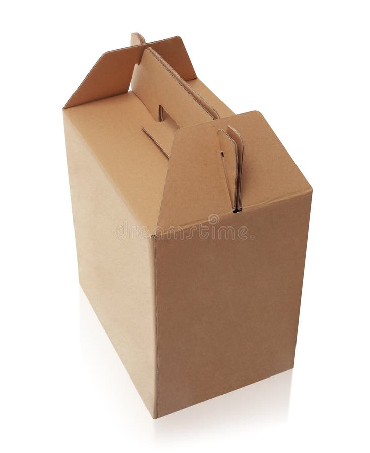 Cardboard box with handle stock image. Image of cargo - 30716849