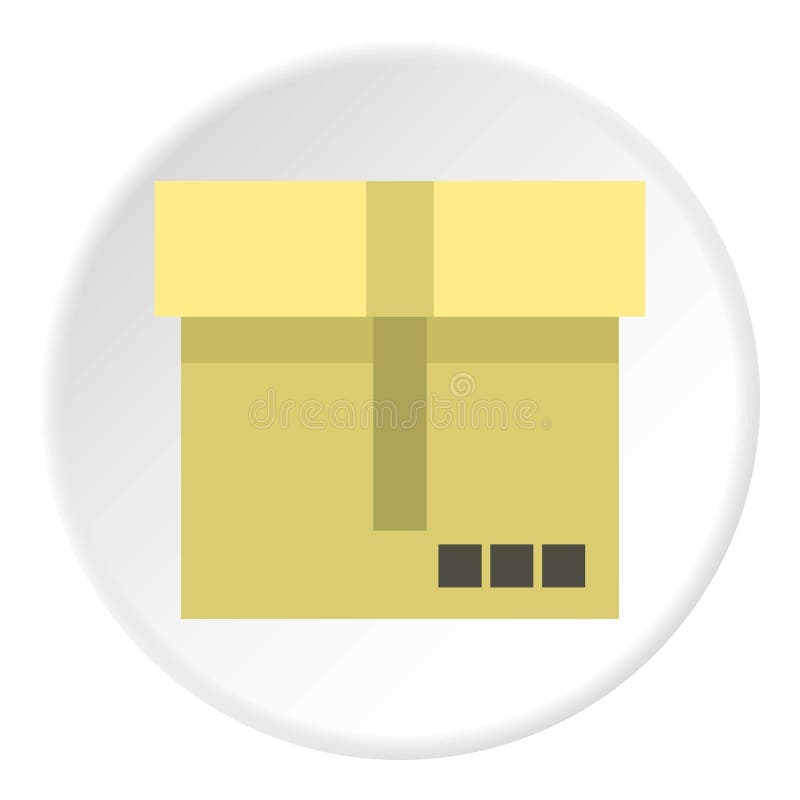 Cardboard Box Icon, Flat Style Stock Illustration - Illustration of ...