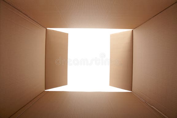 Cardboard box, inside view stock image. Image of corrugated - 30961007