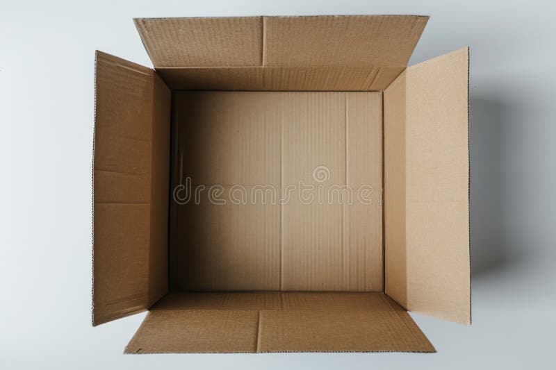 A Cardboard Box with a Lid Open Stock Illustration - Illustration of ...